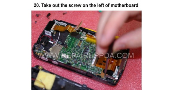 20. Take out the screw on the left of motherboard