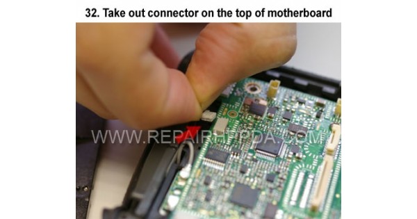 32. Take out connector on the top of motherboard