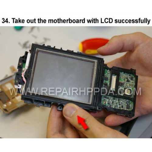 34. Take out the motherboard with LCD successfully
