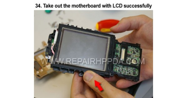 34. Take out the motherboard with LCD successfully