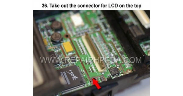36. Open the LCD Connector to take the LCD flex cable
